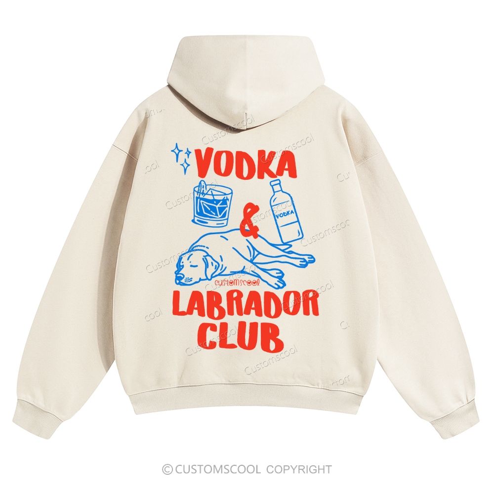 Vodka & Labrador Club Solid Color Hoodie – Customscool