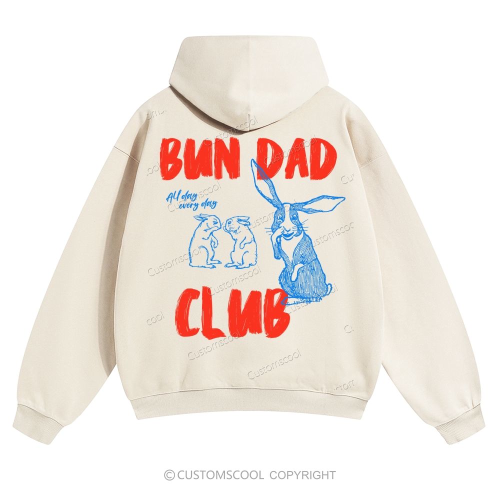 Bun Dad Club Solid Color Hoodie – Customscool